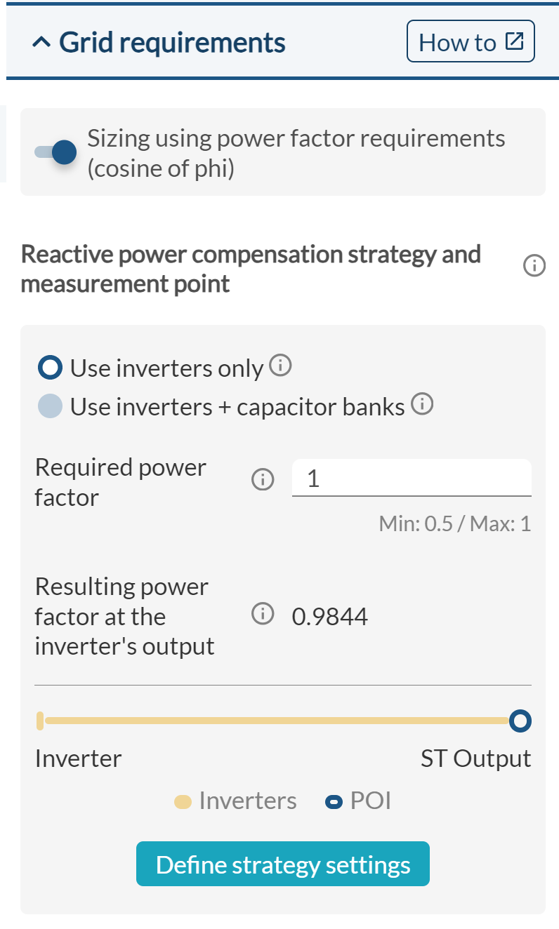 How does the power factor tool work
